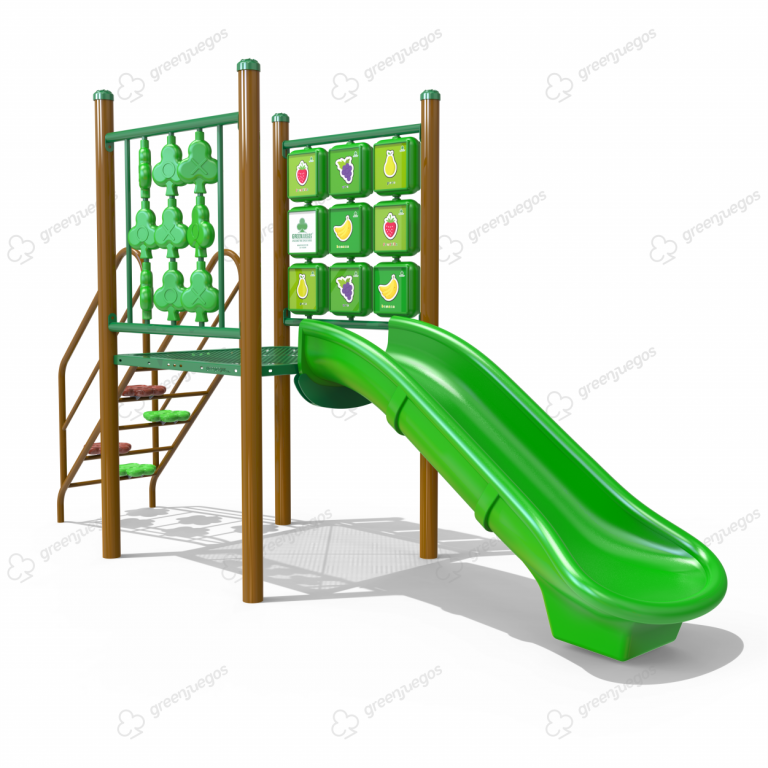 Mangrullo 1 Torre Aldea con tobogán abierto, panel tatetí y cubos ...